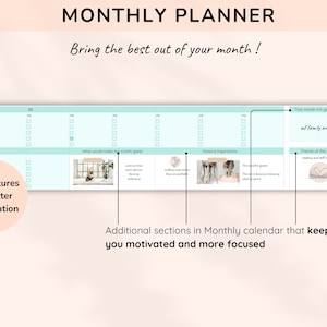 Monthly Smart Calendar for Google Sheets, Daily and Weekly Digital ...