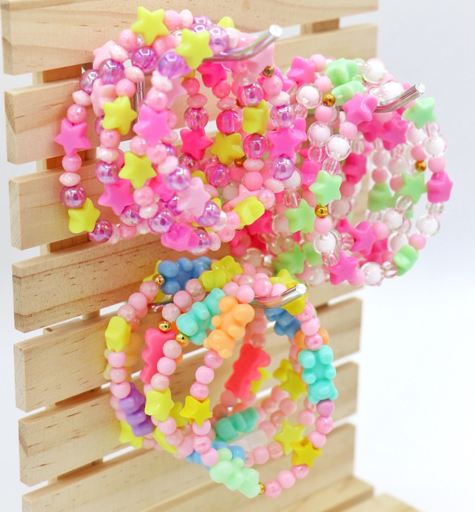 3 Bracelets Set Star Bead Bracelet Girls Gift Party Favor Girl Kids ...