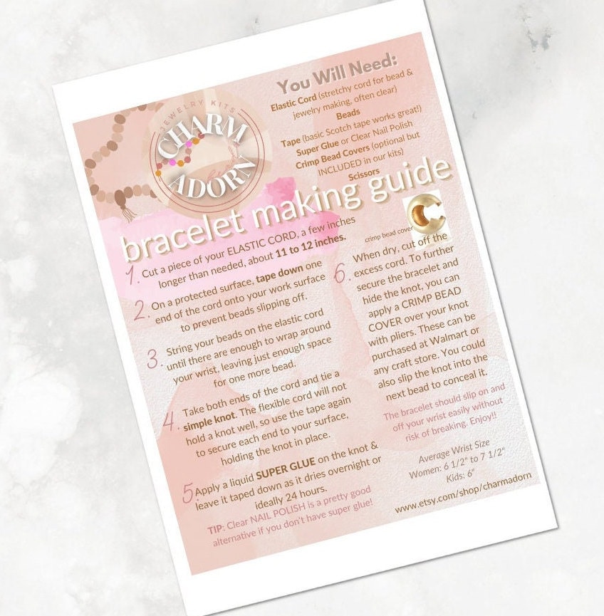 Bracelet Making Guide Bracelet Instructions Print Out Printable Handout ...