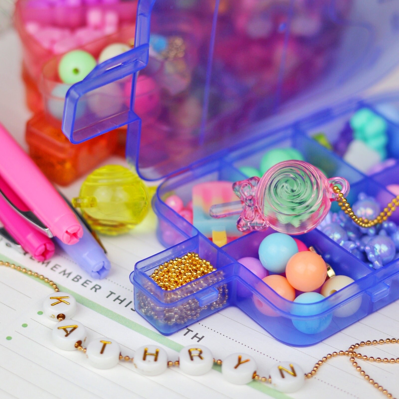 Bead Kit Popsicle Gift for Kids Charms Gift for Girl Art Kit Kids Party ...