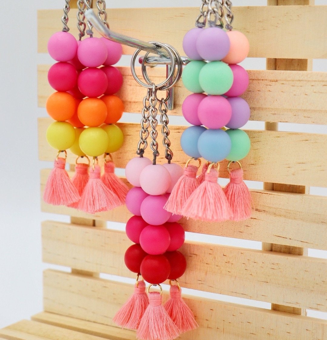 Bead Keychain Girls Gift Party Favor Girl Kids Birthday Activity Gift ...