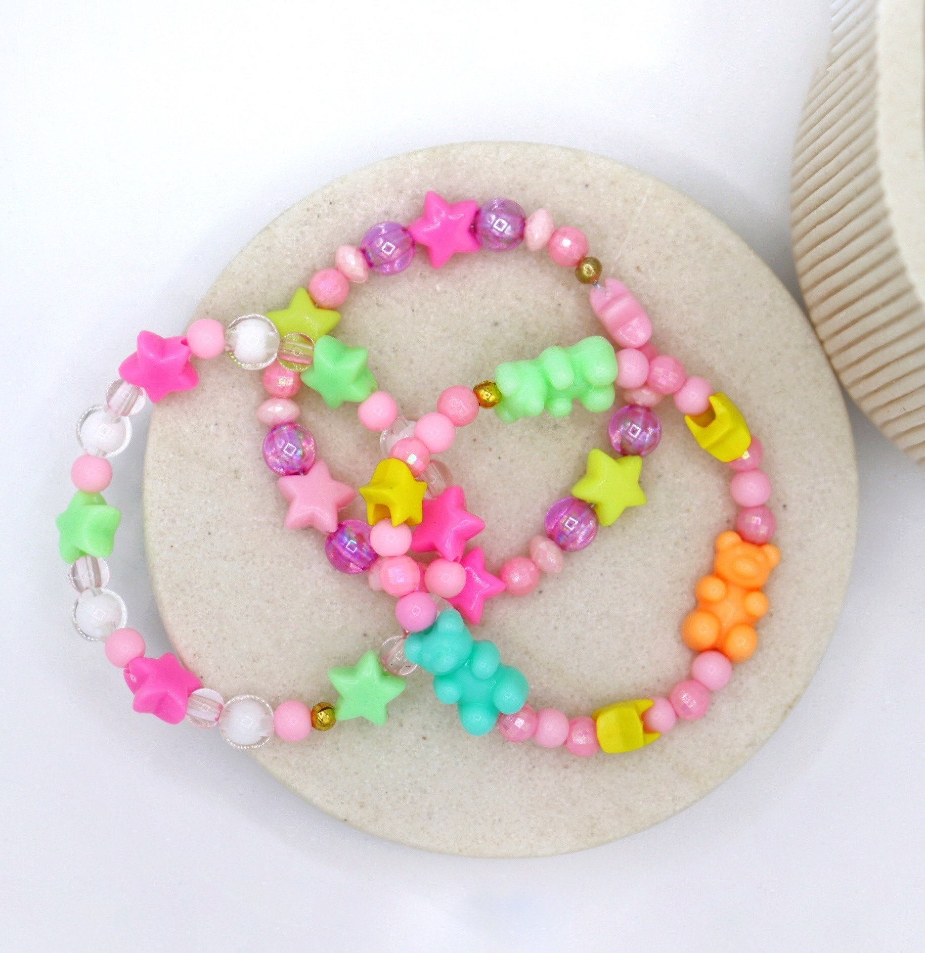 3 Bracelets Set Star Bead Bracelet Girls Gift Party Favor Girl Kids ...