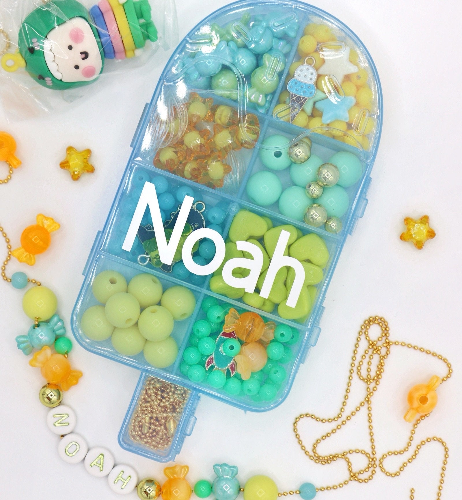 Dino Bead Charm Popsicle No-sew Craft Kit Do It Yourself Personalized ...