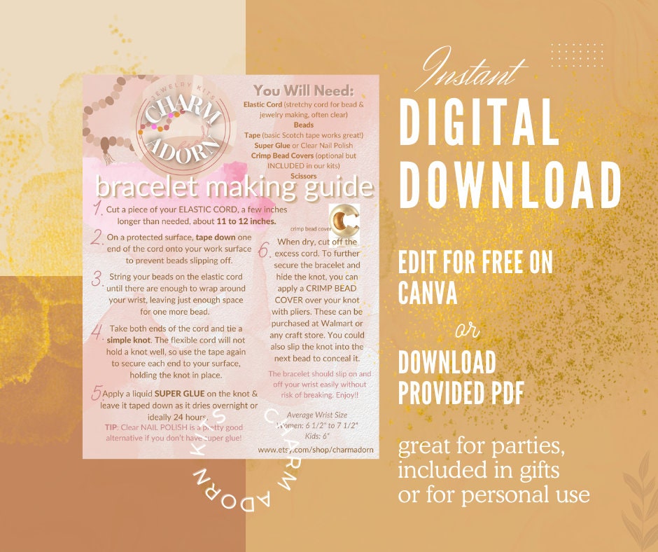 Bracelet Making Guide Bracelet Instructions Print Out Printable Handout ...