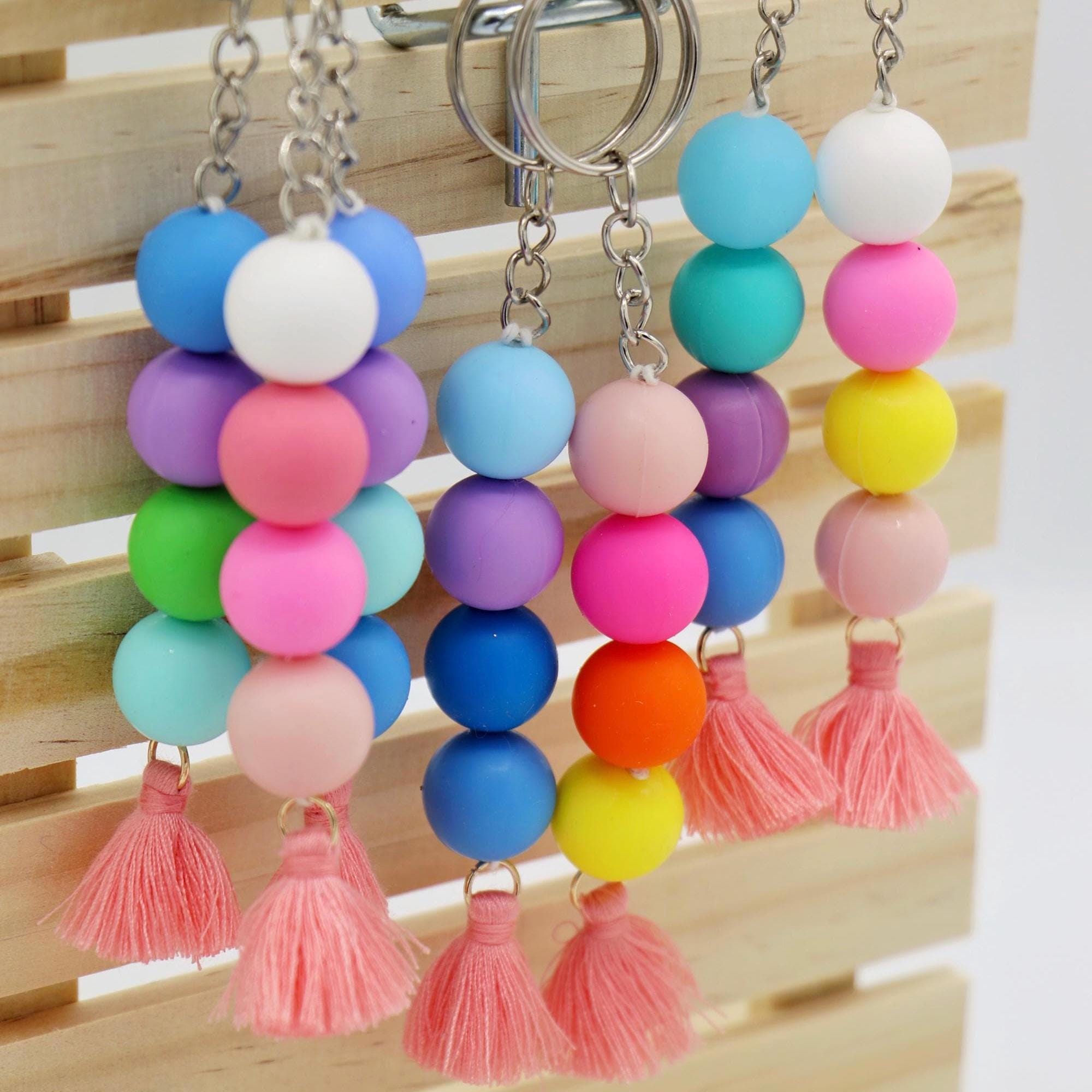 Bead Keychain Girls Gift Party Favor Girl Kids Birthday Activity Gift ...