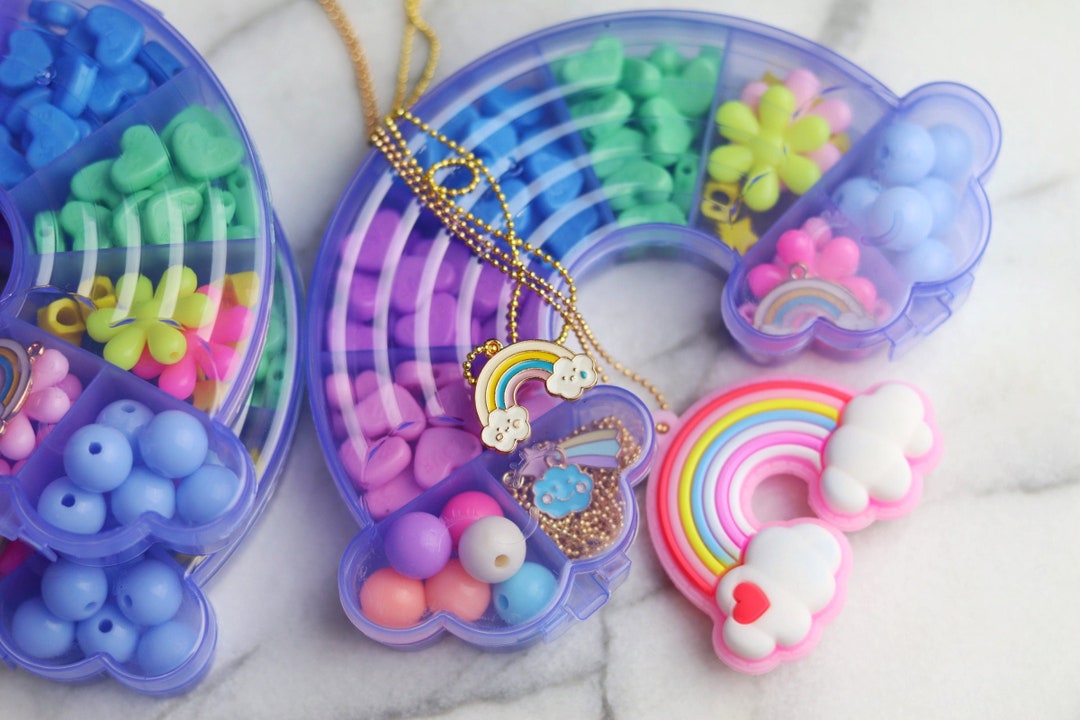 Bead Kit Rainbow Gift for Kids Charms Gift for Girl Art Kit Kids Party ...