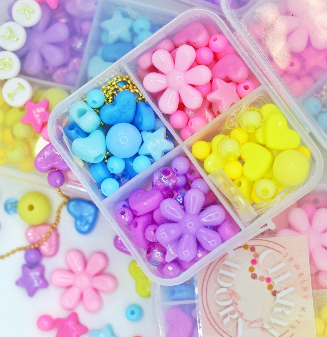 Mini Pastel Rainbow Bracelet Bead Kit Gift for Hers Teenage Girl Gift ...