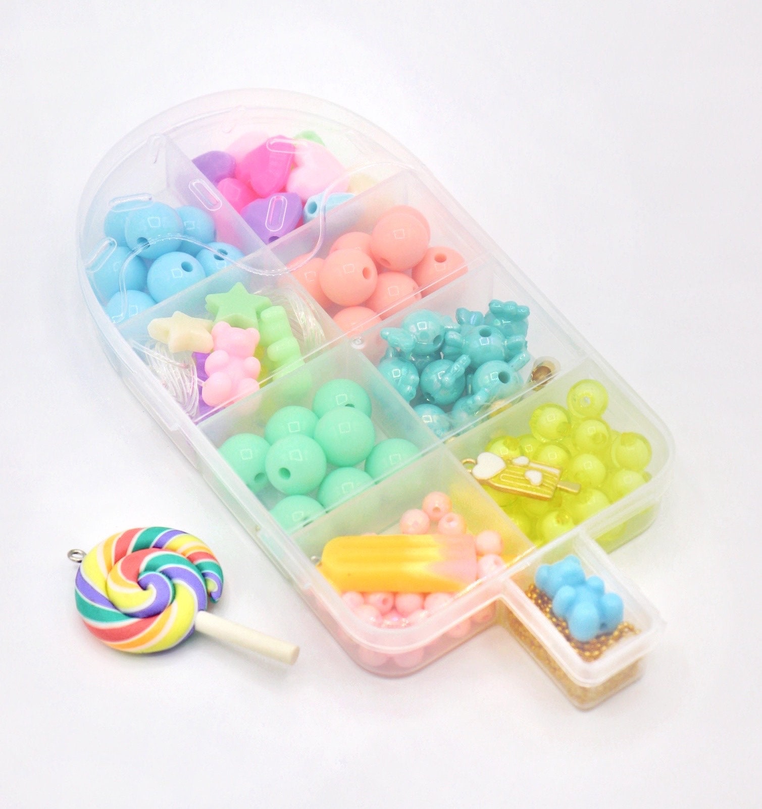Bead Kit Popsicle Gift for Kids Charms Gift for Girl Art Kit Kids Party ...