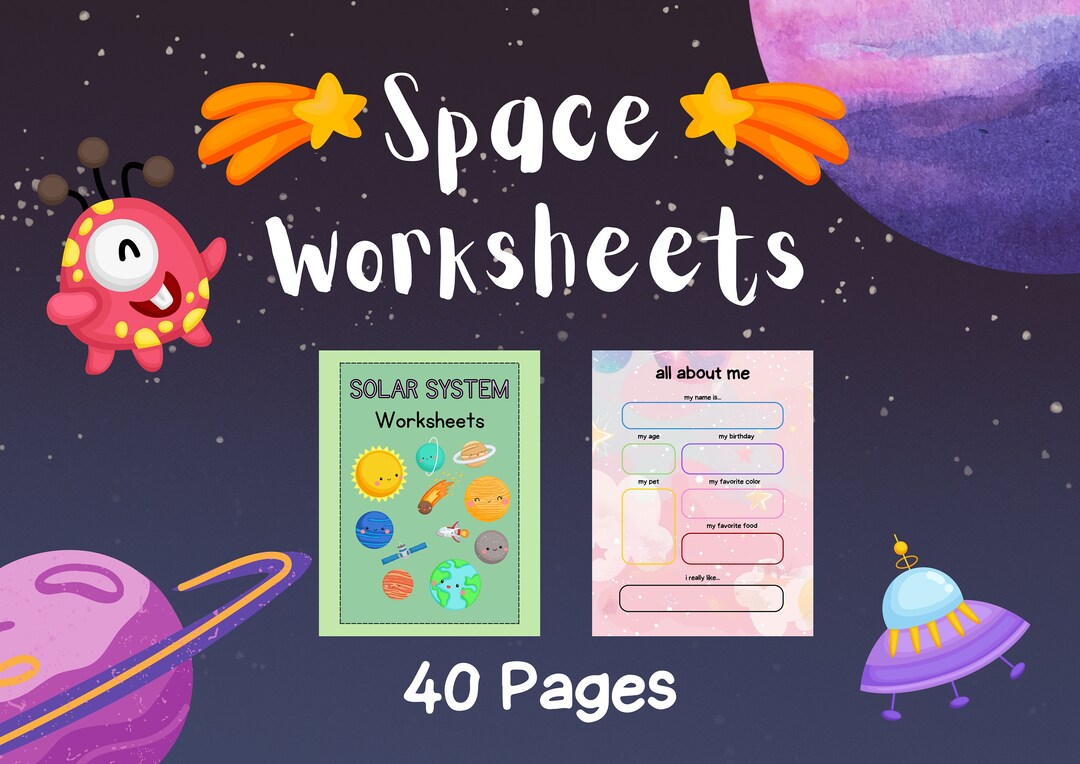 Space Worksheets, Printable Solar System Activity Book, Preschool ...