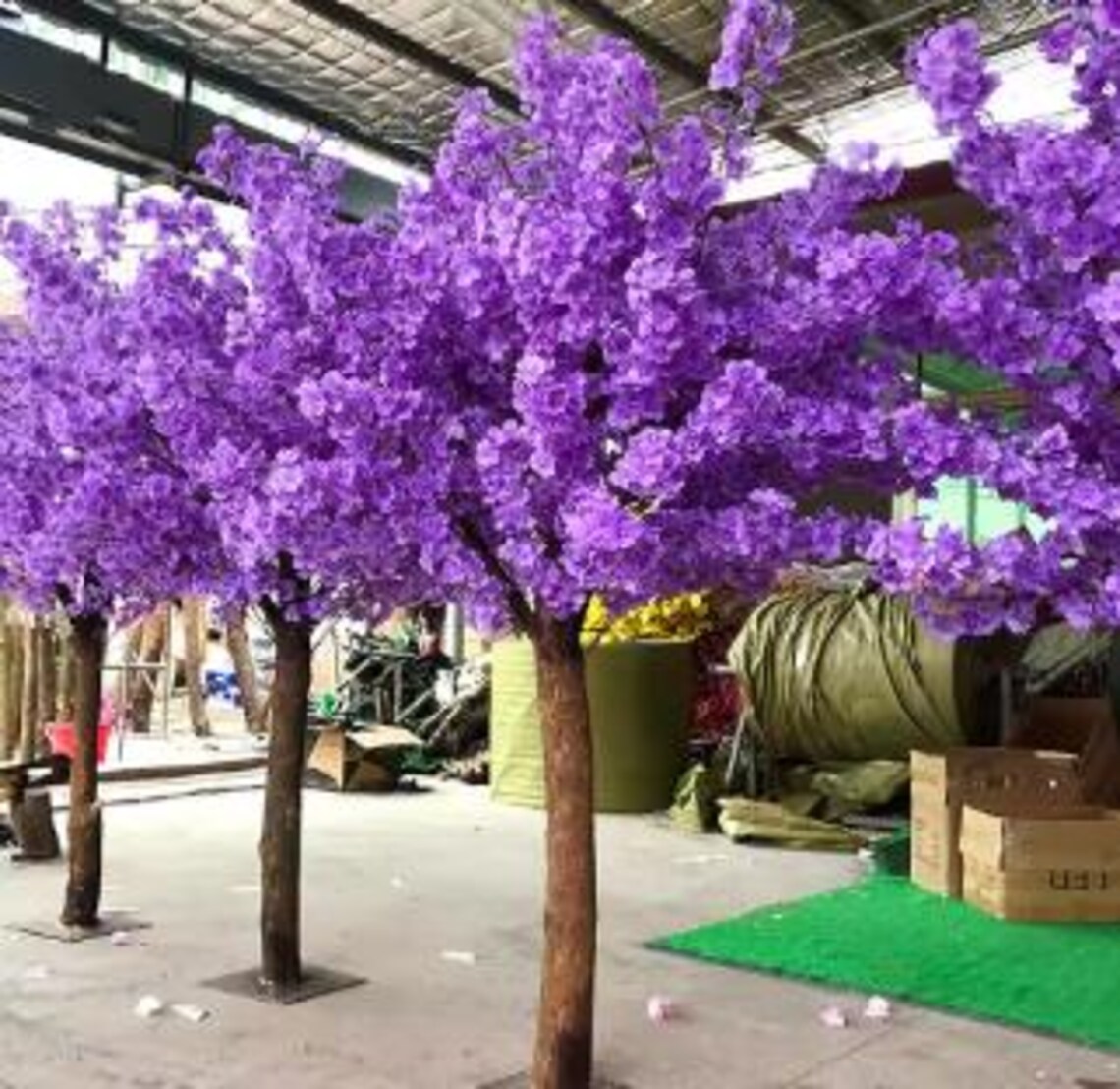 Artificial Cherry Blossom Tree Purple Lifelike Fake Sakura Flower ...