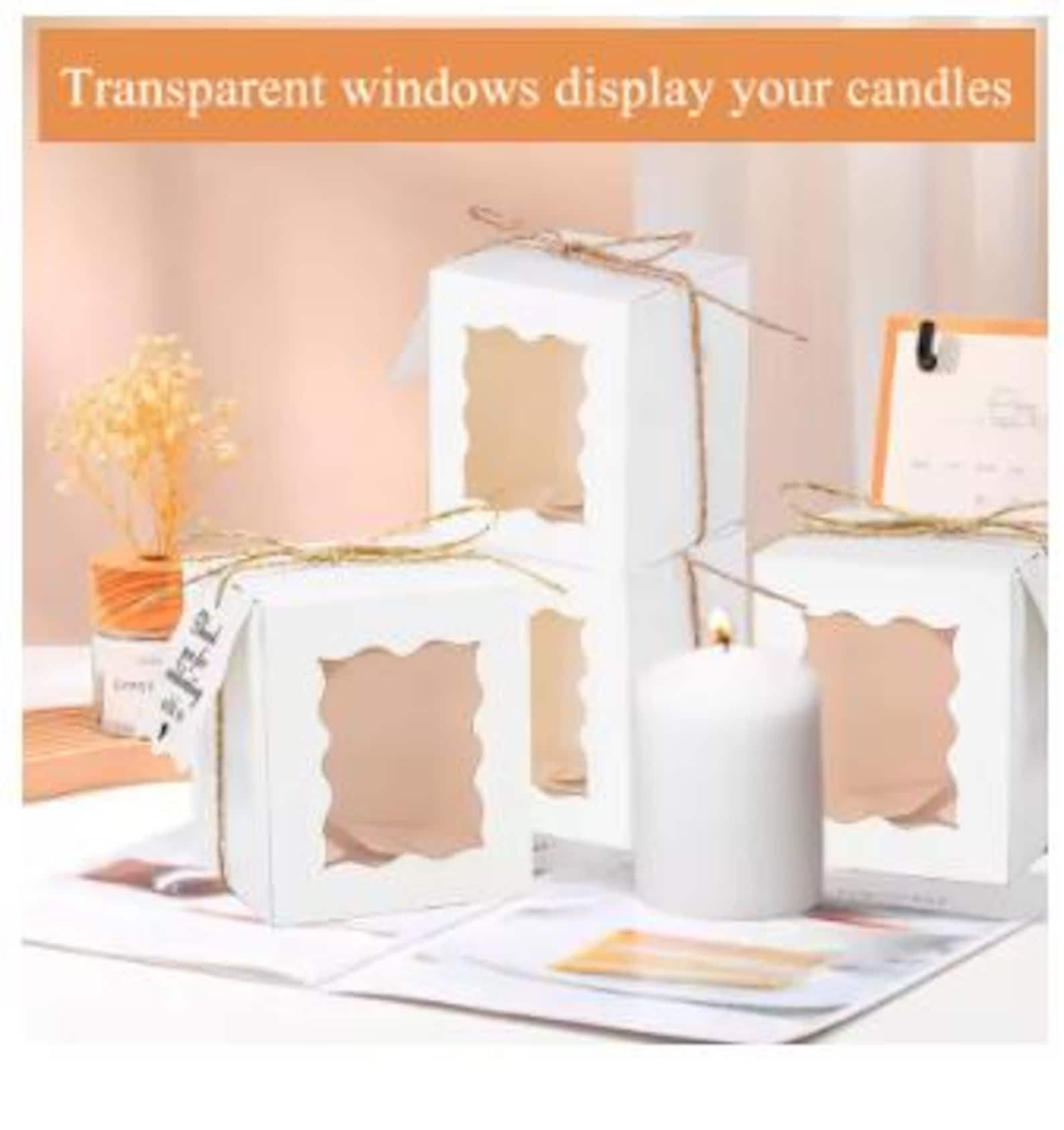 10/20/30pcs Kraft Paper Candle Gift Boxes With Clear Window Packaging ...