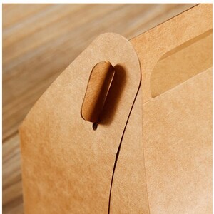 10pcs Kraft Paper Cake Gift Box With Handle Transparent Window Cupcake ...