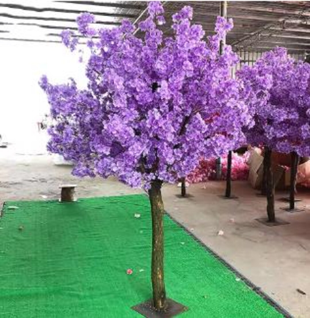 Artificial Cherry Blossom Tree Purple Lifelike Fake Sakura Flower ...