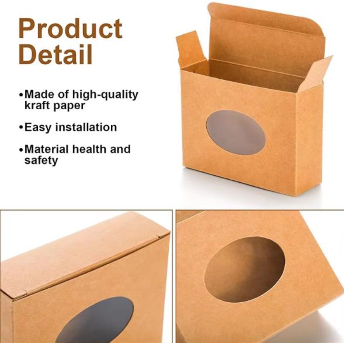 20/30pcs Mini Kraft Paper Box With Window, Round Soap Packaging Boxes ...