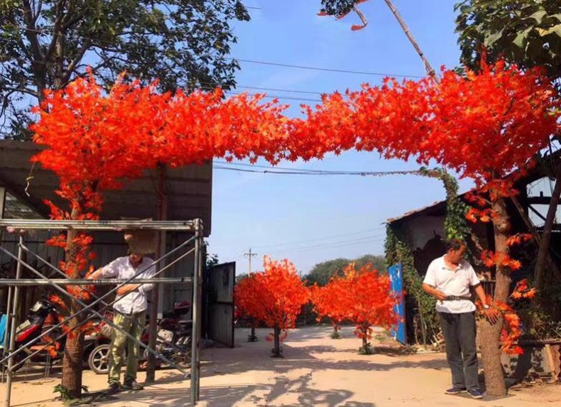 Artificial Large Maple Tree Fake Red Maple Tree Large Shopping Mall ...