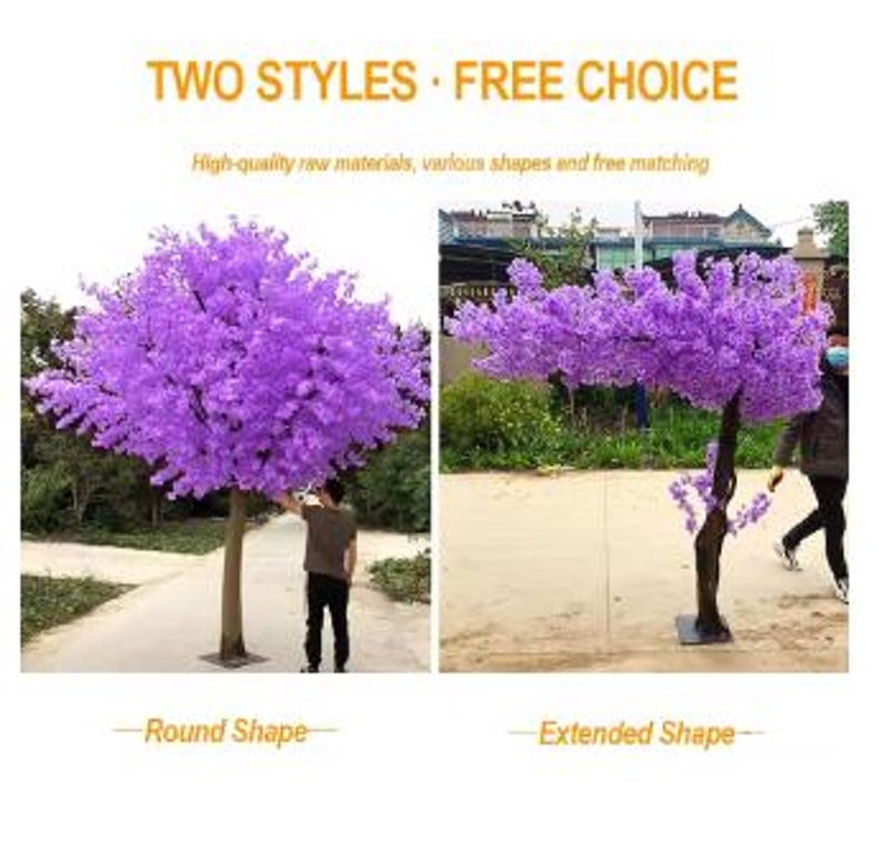 Artificial Cherry Blossom Tree Purple Lifelike Fake Sakura Flower ...