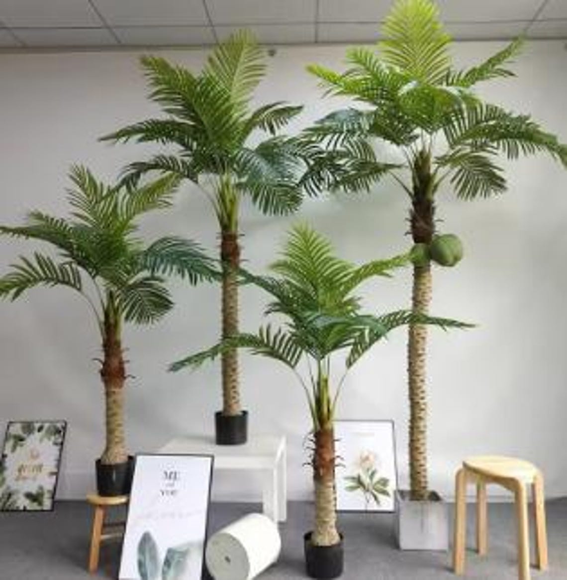 Artificial Coconut Palm Tree Fake Tropical Large Green Plant Palm Home ...