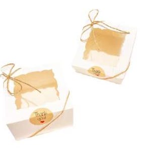 50pcs Small DIY Window Gift Wrap Box Thank You Flower Wedding Candy ...