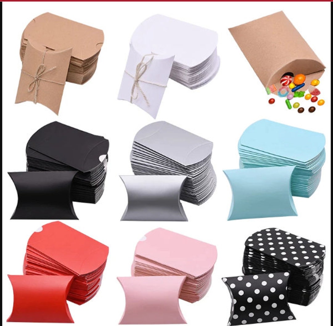 10/20/30pcs Pillow Candy Box Kraft Paper Christmas Gift Packaging Boxes ...