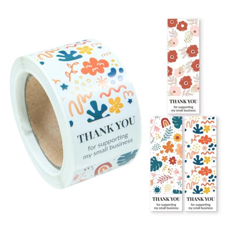 100pcs/roll Thank You Sticker Seal Labels Small Business Gift Decor ...