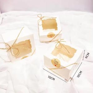 50pcs Small DIY Window Gift Wrap Box Thank You Flower Wedding Candy ...