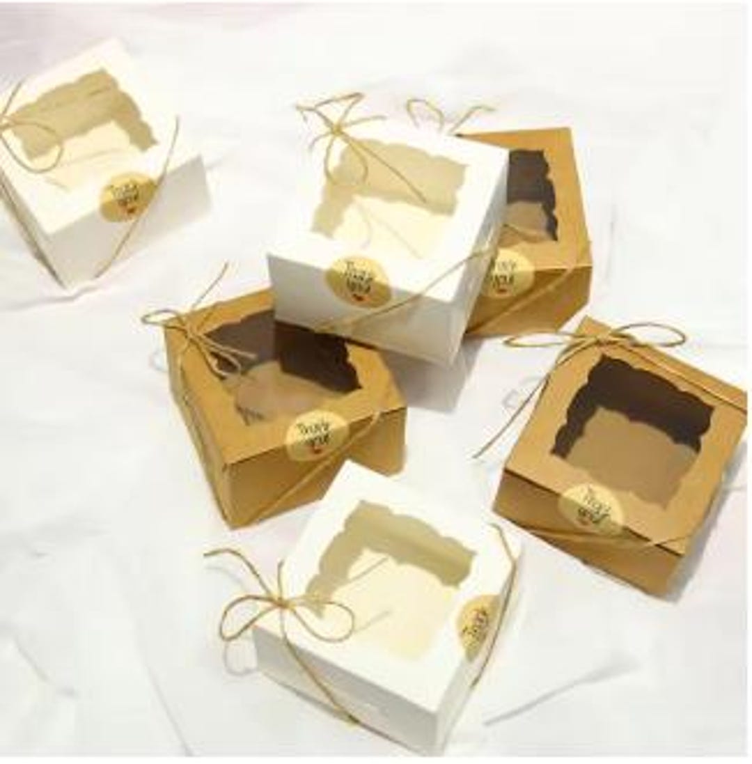 50pcs Small DIY Window Gift Wrap Box Thank You Flower Wedding Candy ...