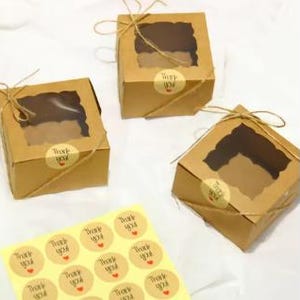 50pcs Small DIY Window Gift Wrap Box Thank You Flower Wedding Candy ...