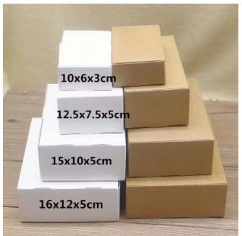 10pcs Paper Box Multi Size Kraft White Packaging Box Wedding Party ...