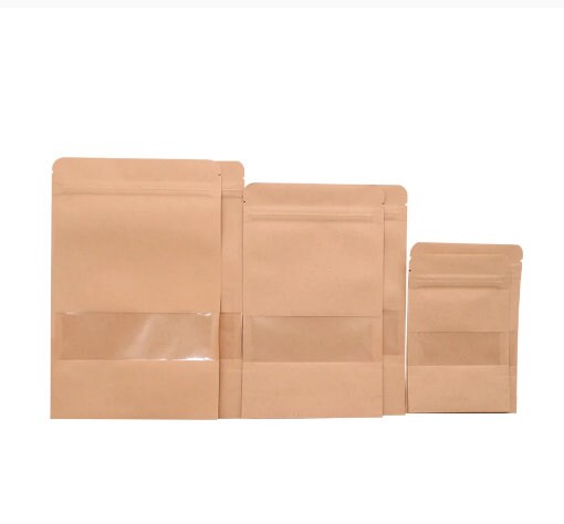 10pack Small Gift Bags Paper Kraft Paper Candies Bags With Zip Lock ...