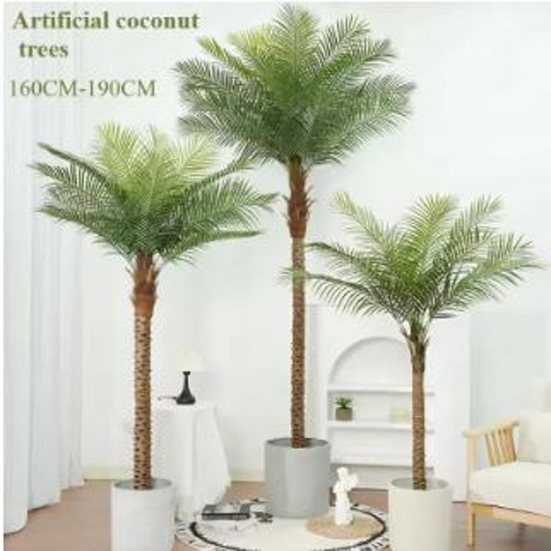 Artificial Coconut Palm Tree Fake Tropical Large Green Plant Palm Home ...