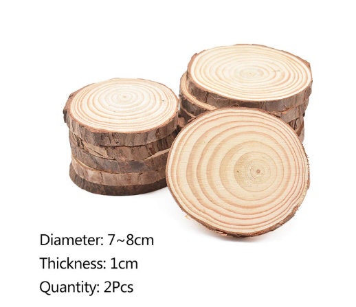 3-12cm Thick Natural Pine Round Unfinished Wood Slices Circles With ...