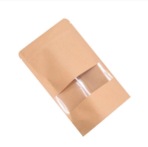 10pack Small Gift Bags Paper Kraft Paper Candies Bags With Zip Lock ...