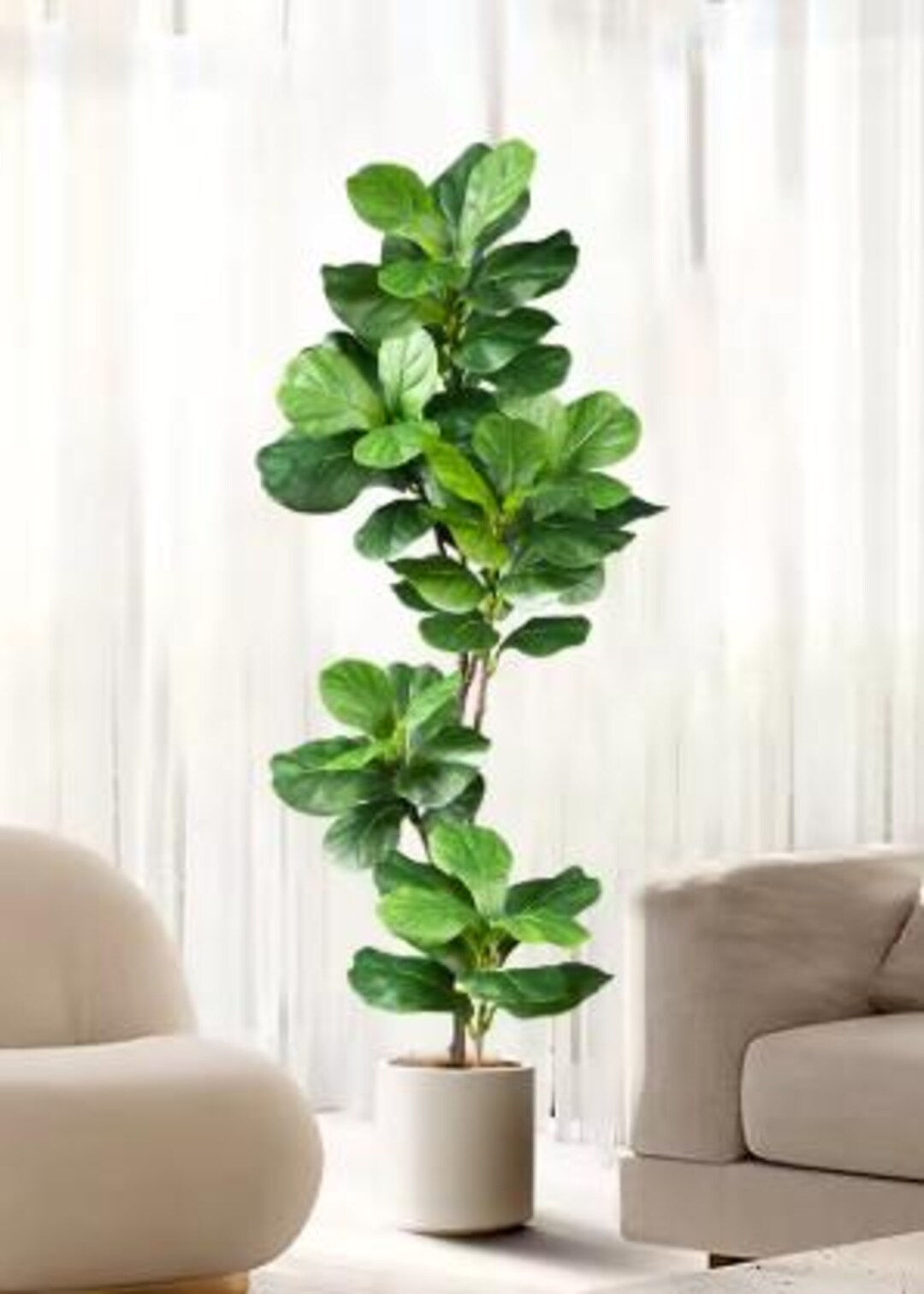 70-135cm Large Artificial Ficus Tree Fake Rubber Plants Branch Plastic ...