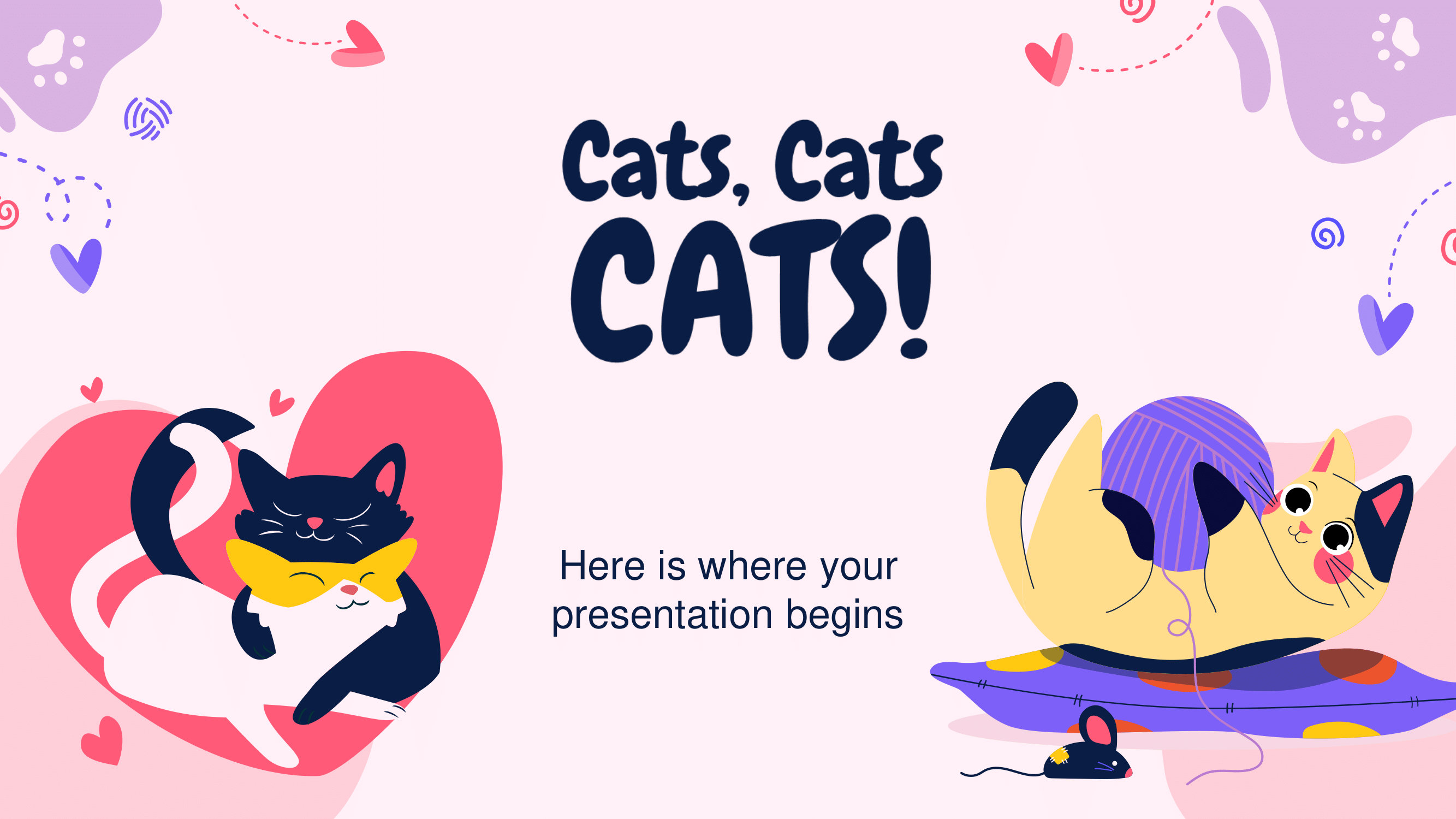 Animated Presentation Template With Cats Wallpaper Background - Etsy