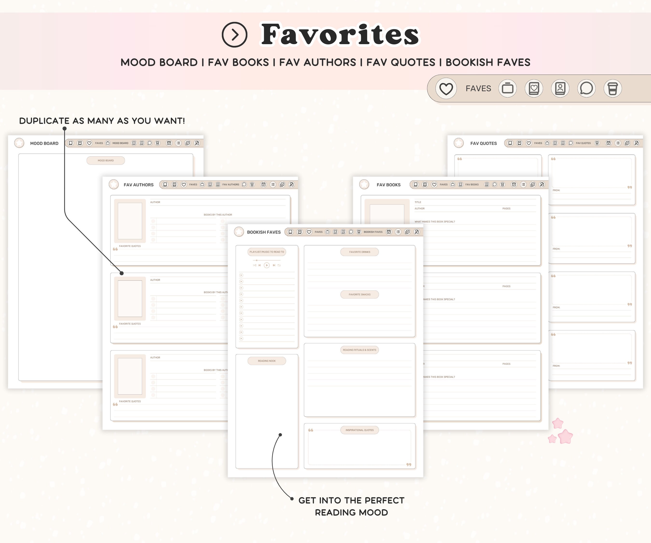 Digital Reading Journal Reading Log Notebook Neutral Reading Tracker ...