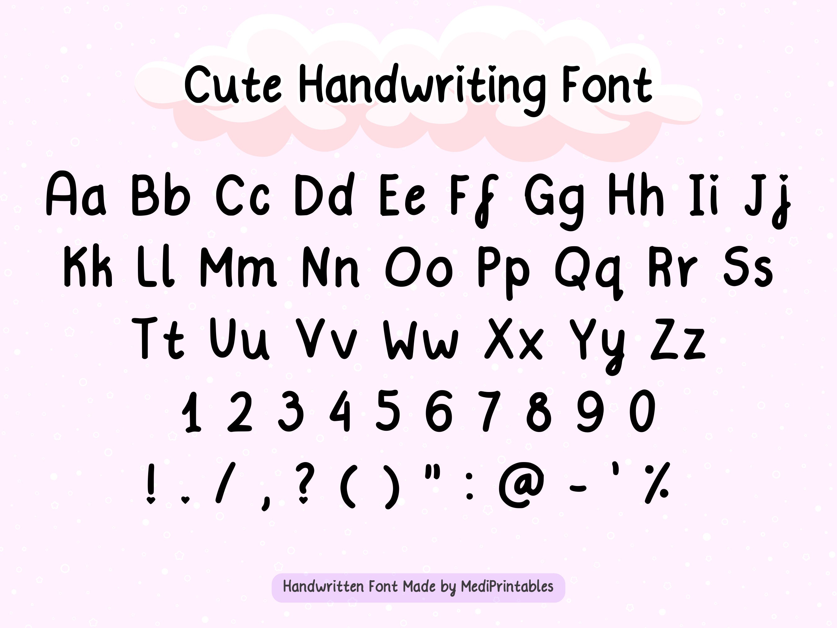 Cute Handwriting Font for Digital Planner and Student Note Taking Clean ...