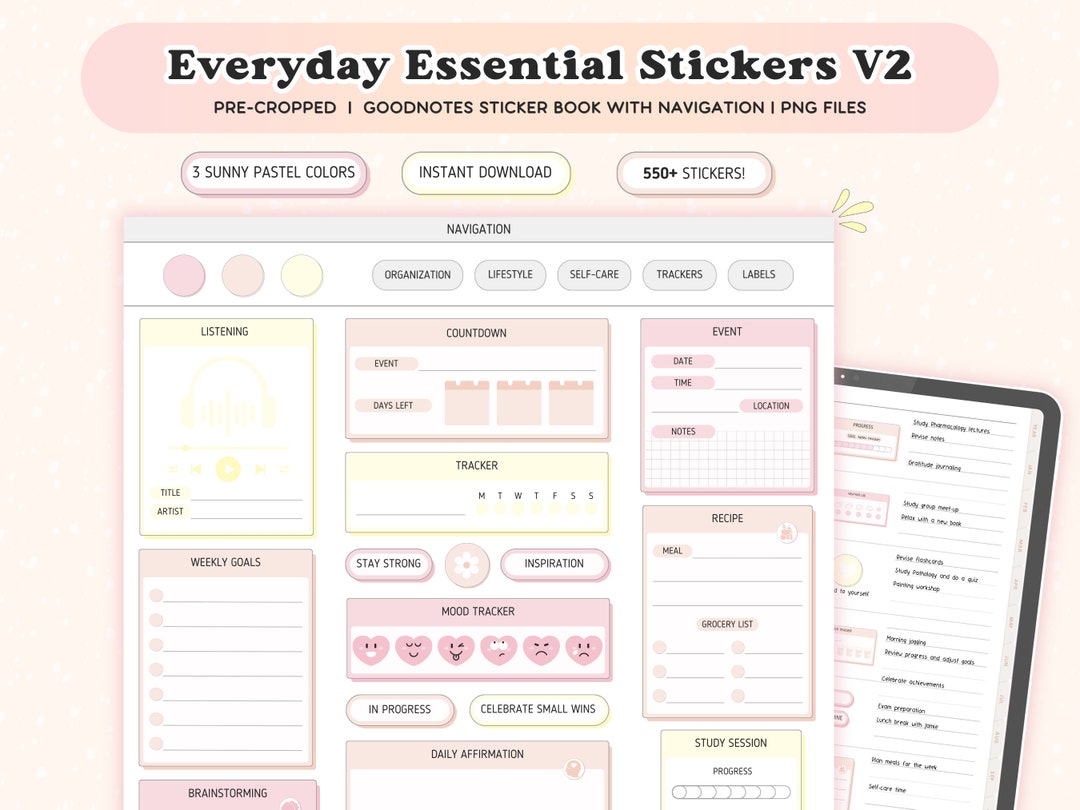 Everyday Essential Digital Stickers V2 Widget Stickers for Planner ...
