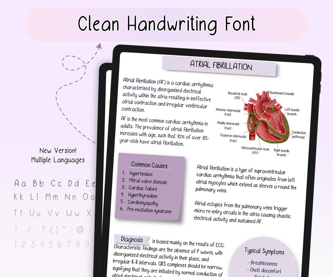 Clean Handwritten Font for Digital Planner and Student Note Taking Neat ...