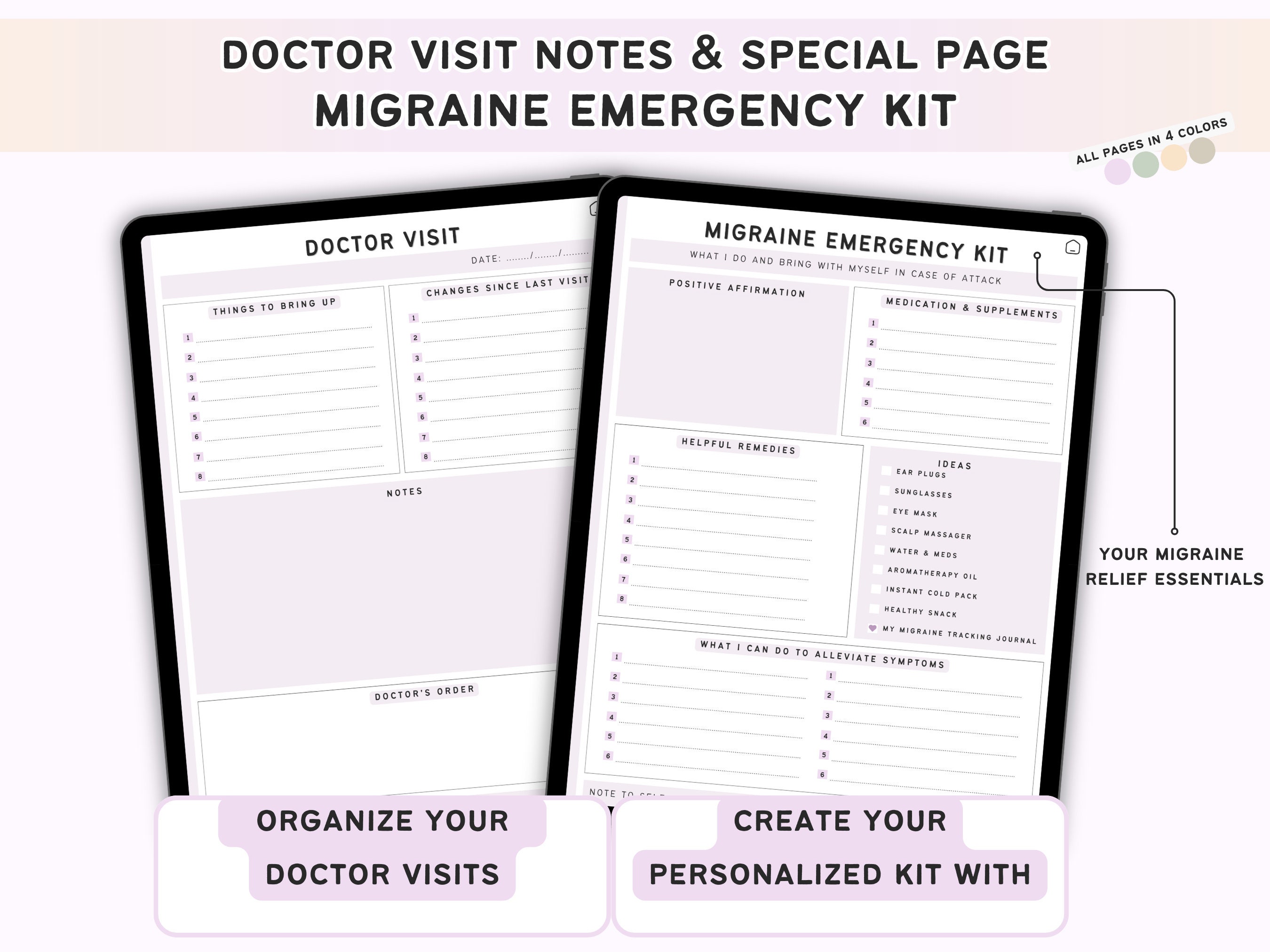 Migraine Tracker Digital Migraine Journal Printable Headache Log ...
