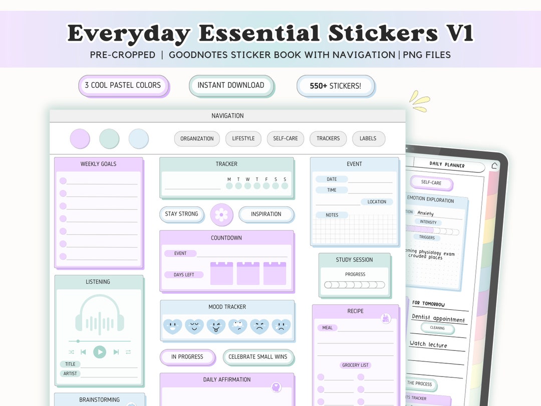 Everyday Essential Digital Stickers V1 Widget Stickers for Planner ...