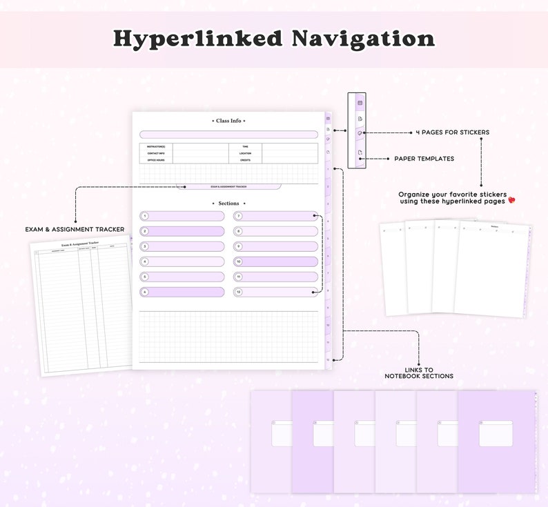 Students Digital Notebook Hyperlinked Student Planner for Goodnotes ...
