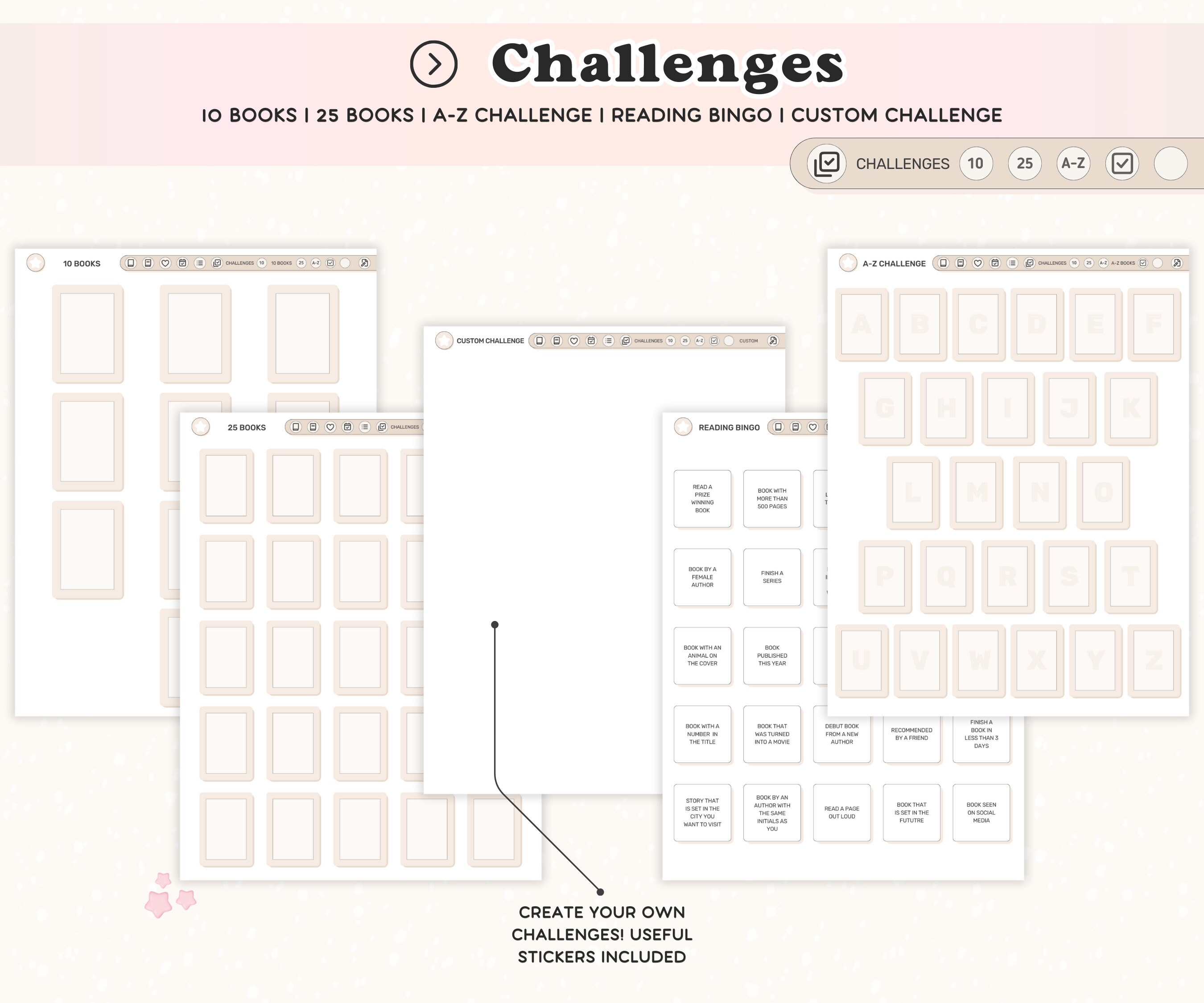 Digital Reading Journal Reading Log Notebook Neutral Reading Tracker ...