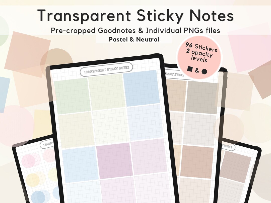 Transparent Digital Stickers Digital Pastel Stickers Book - Etsy