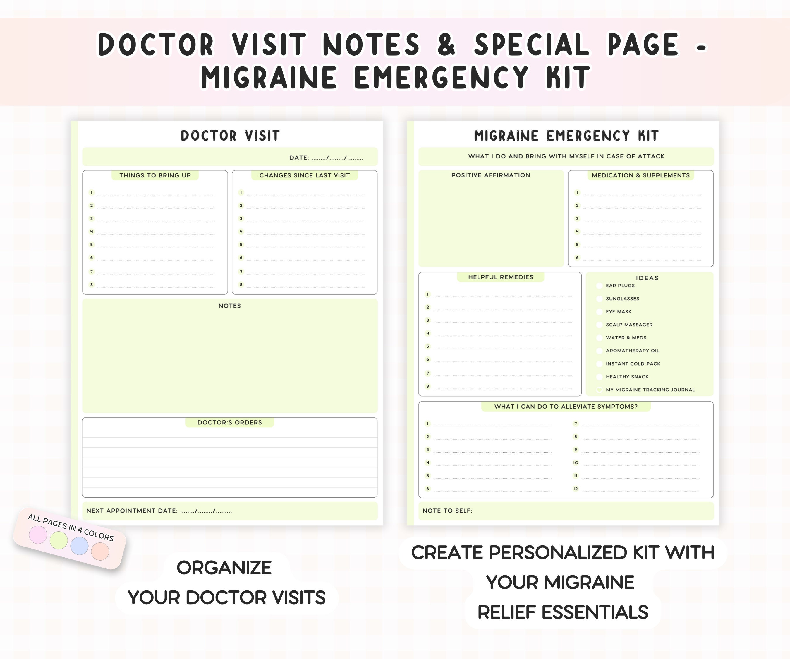 Migraine Tracker Printable Migraine Journal Headache Log Chronic Pain ...