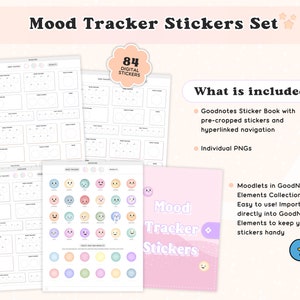 Mood Tracker Digital Stickers for Digital Planners Student Digital ...