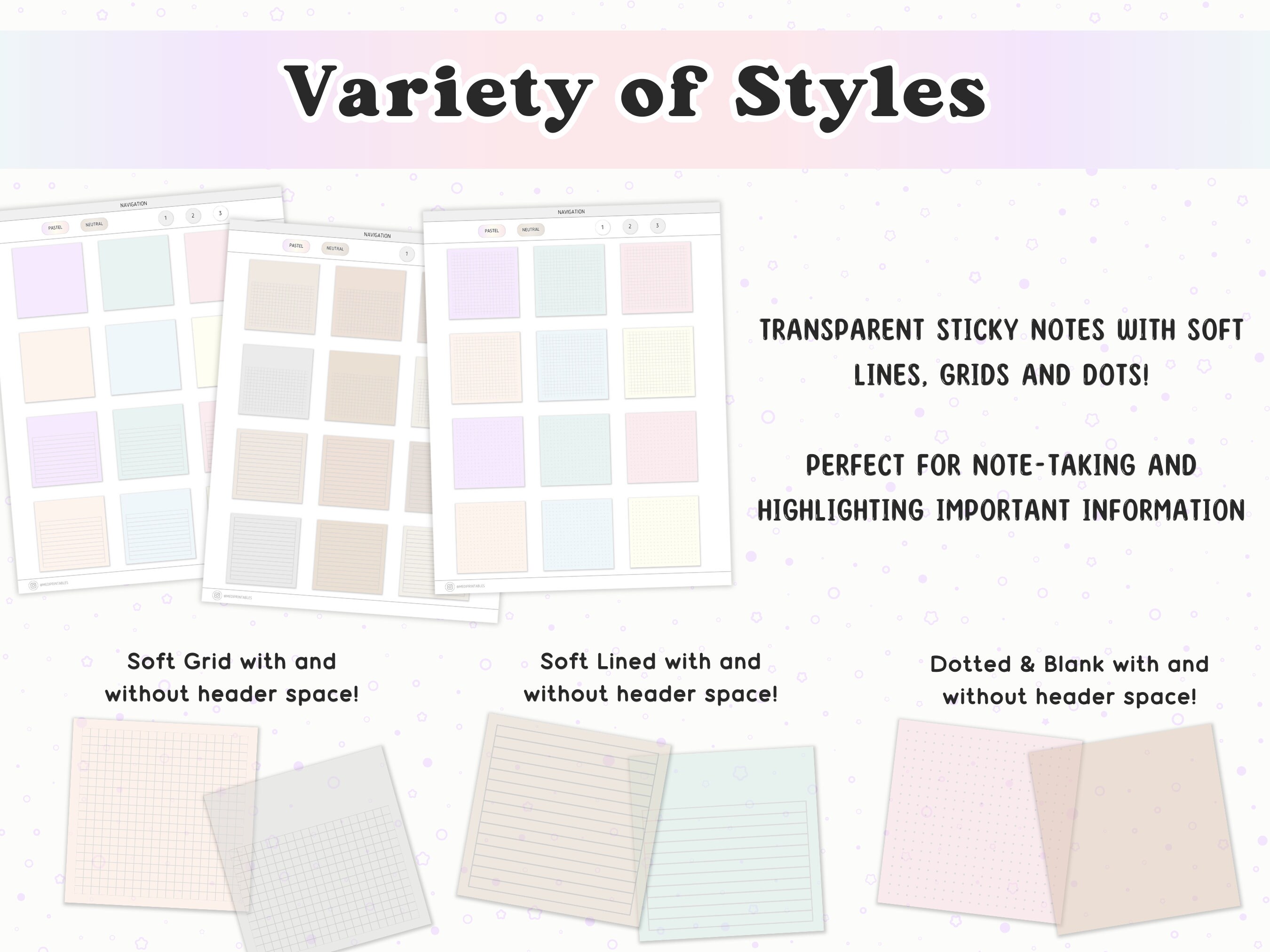 Transparent Digital Stickers Student Digital Pastel Stickers Cute ...