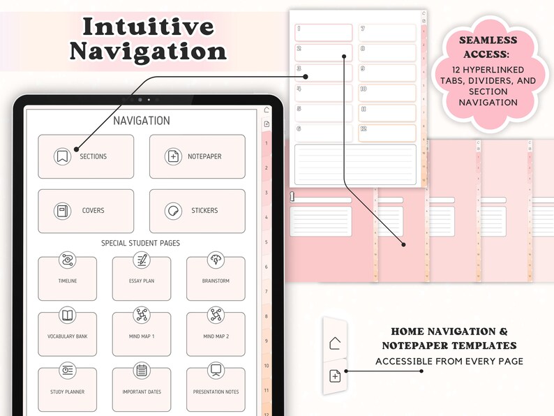 Cuaderno digital para estudiantes Cuaderno con hipervínculos para ...
