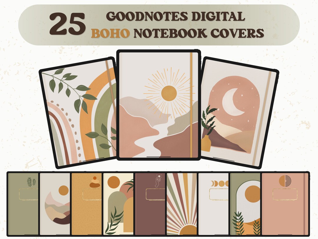 25 Boho Digital Notebook Covers Boho Aesthetic Covers Goodnotes ...