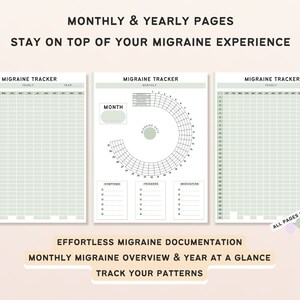 Migraine Tracker Printable Migraine Journal Headache Log Chronic Pain ...