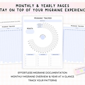 Migraine Tracker Printable Migraine Journal Headache Log Chronic Pain ...